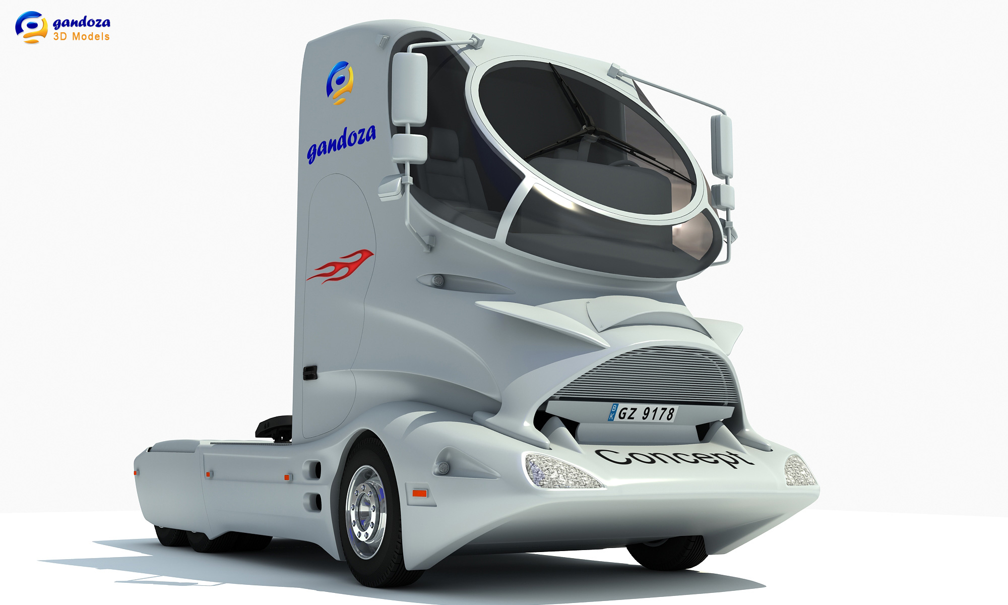 3d concept futuristic truck