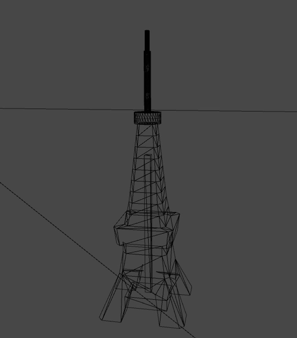 3D Cartoon Simple Tokyo Tower - TurboSquid 1588216