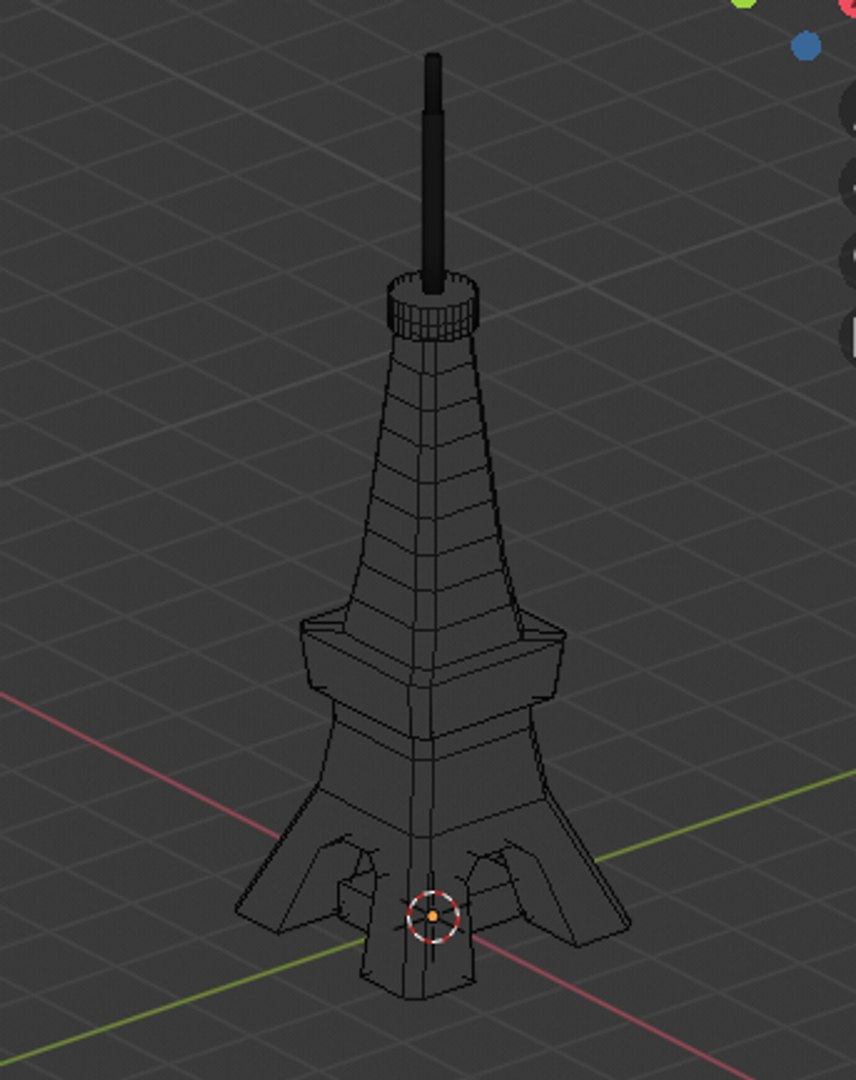 3D Cartoon Simple Tokyo Tower - TurboSquid 1588216