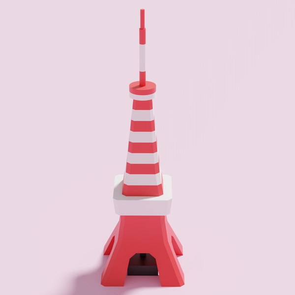 3D cartoon simple tokyo tower - TurboSquid 1588216