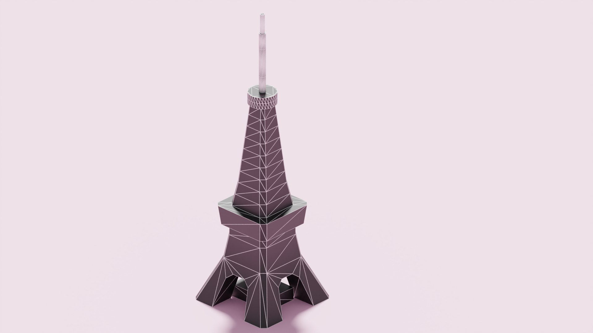 3D Cartoon Simple Tokyo Tower - TurboSquid 1588216