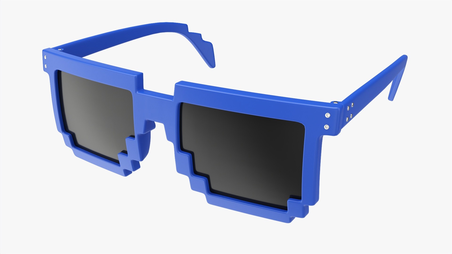 3D Pixel Style Glasses Blue Model - TurboSquid 1841112