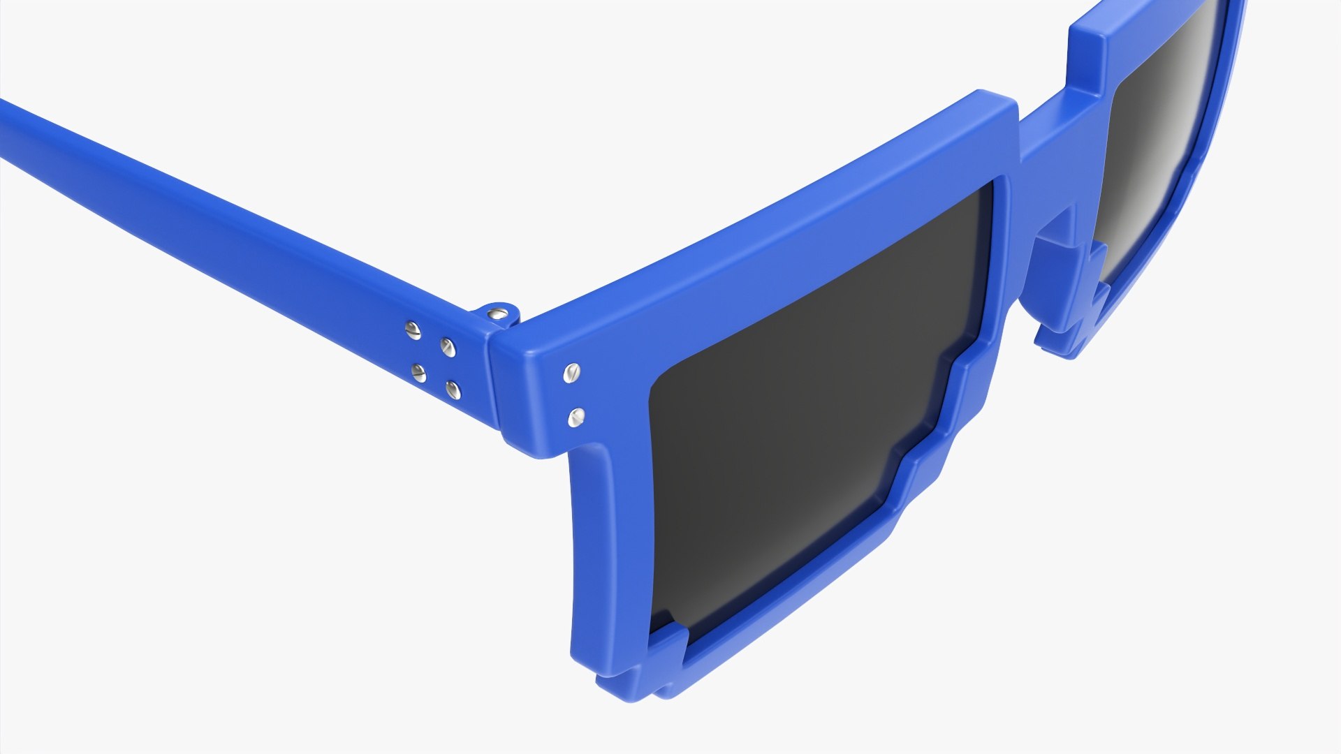 3D Pixel Style Glasses Blue Model - TurboSquid 1841112