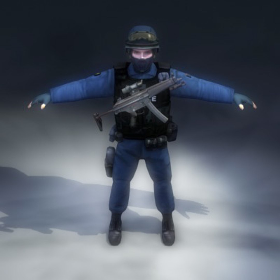 Swat Police Officer 3d Model