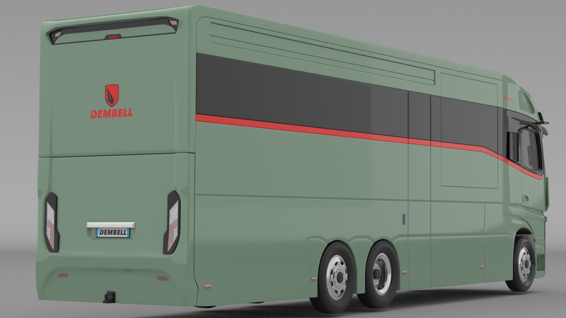 3D Dembell Motorhome Model M Green Color Class A Mercedes-Benz Actros ...