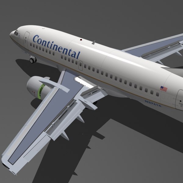 3ds max b 737-500 continental airlines