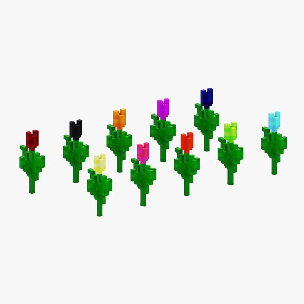 modelo 3d Tulipán vóxel - TurboSquid 1905391