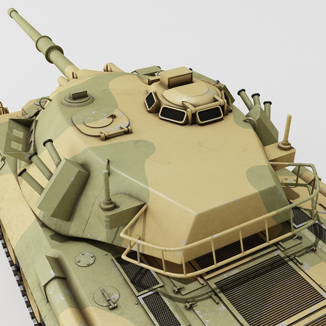 3d model japanese type 74 battle tank