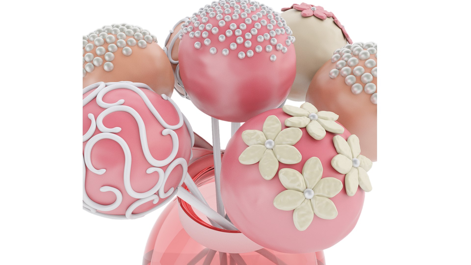 Pink dessert collection 3D model - TurboSquid 1904825