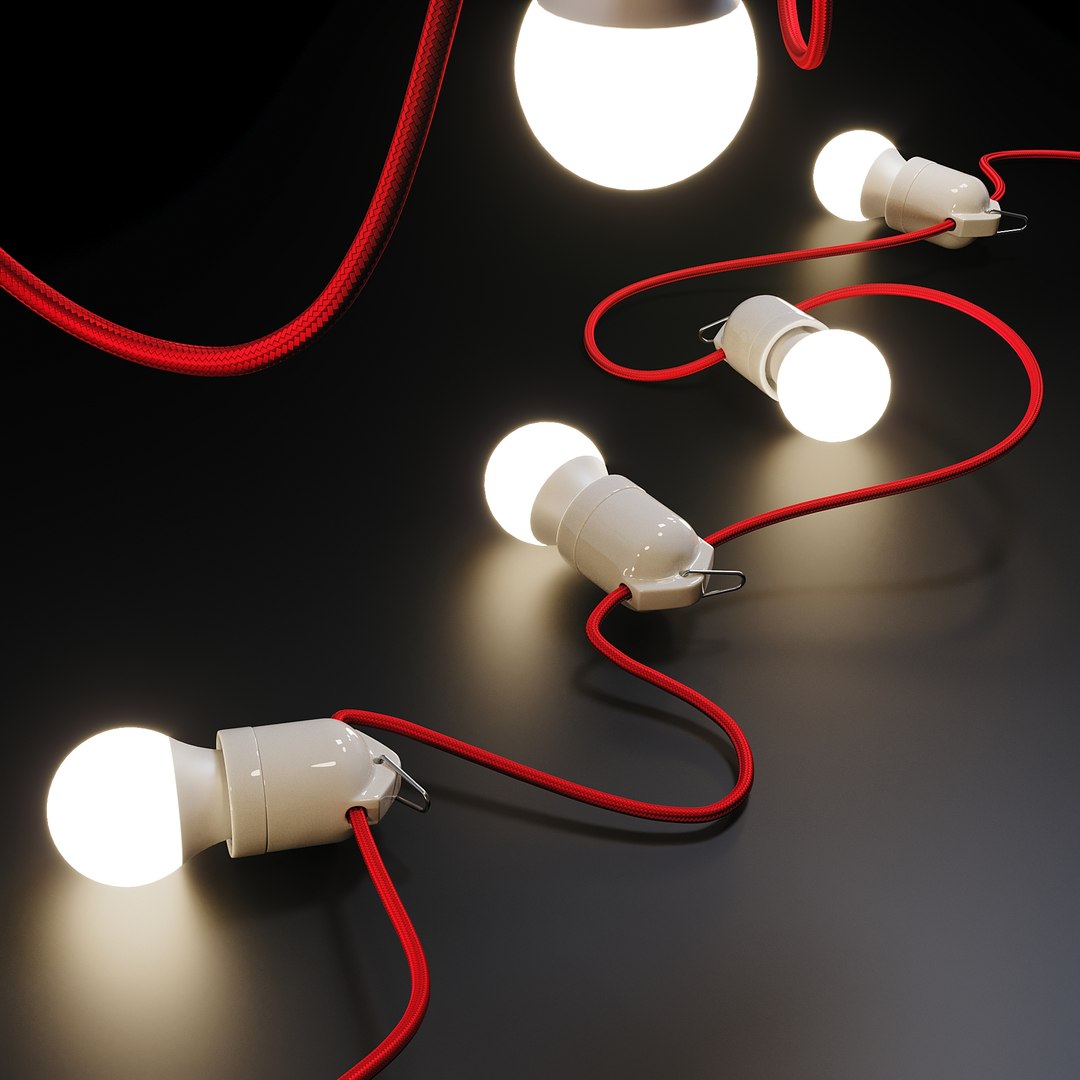 3D Editable Garland Red - TurboSquid 1968604