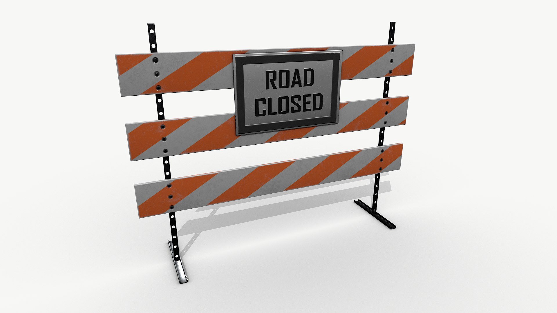 3D Road Safety Fence Barrier Set Model - TurboSquid 2483663