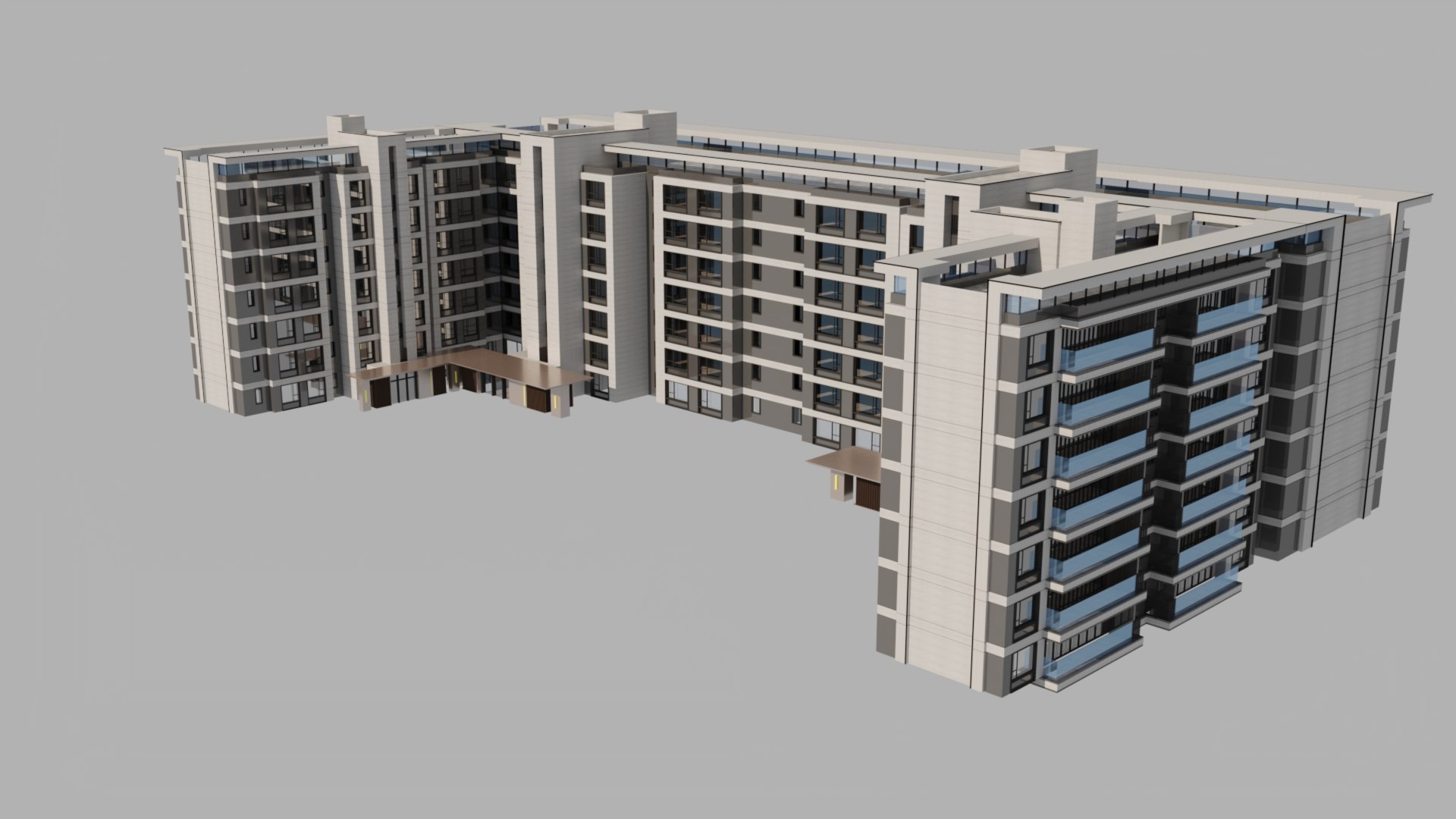 3D Glass Building Exterior Model - TurboSquid 2170210