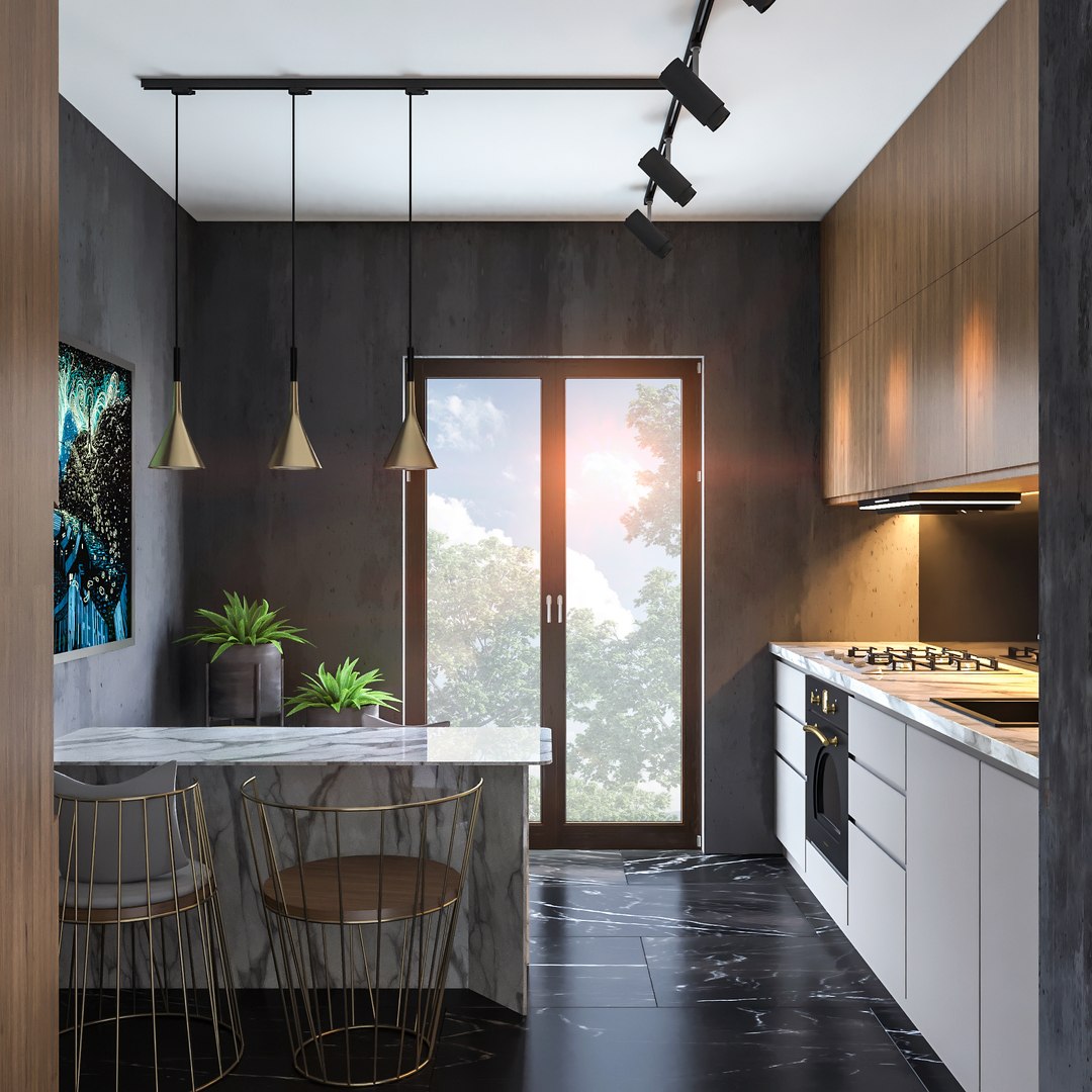 Modern kitchen model - TurboSquid 1534282