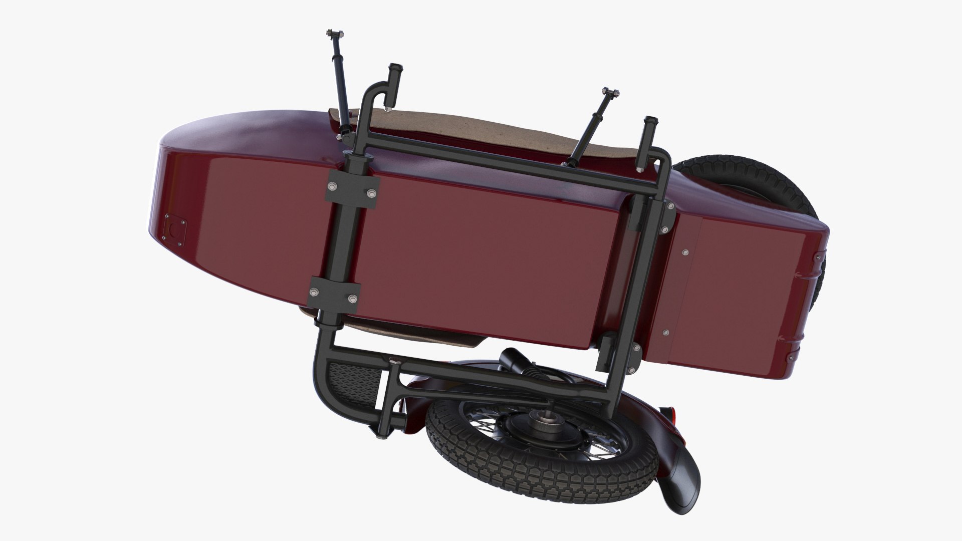 Ural Motorcycle Cradle Maroon Color Model - TurboSquid 2403096