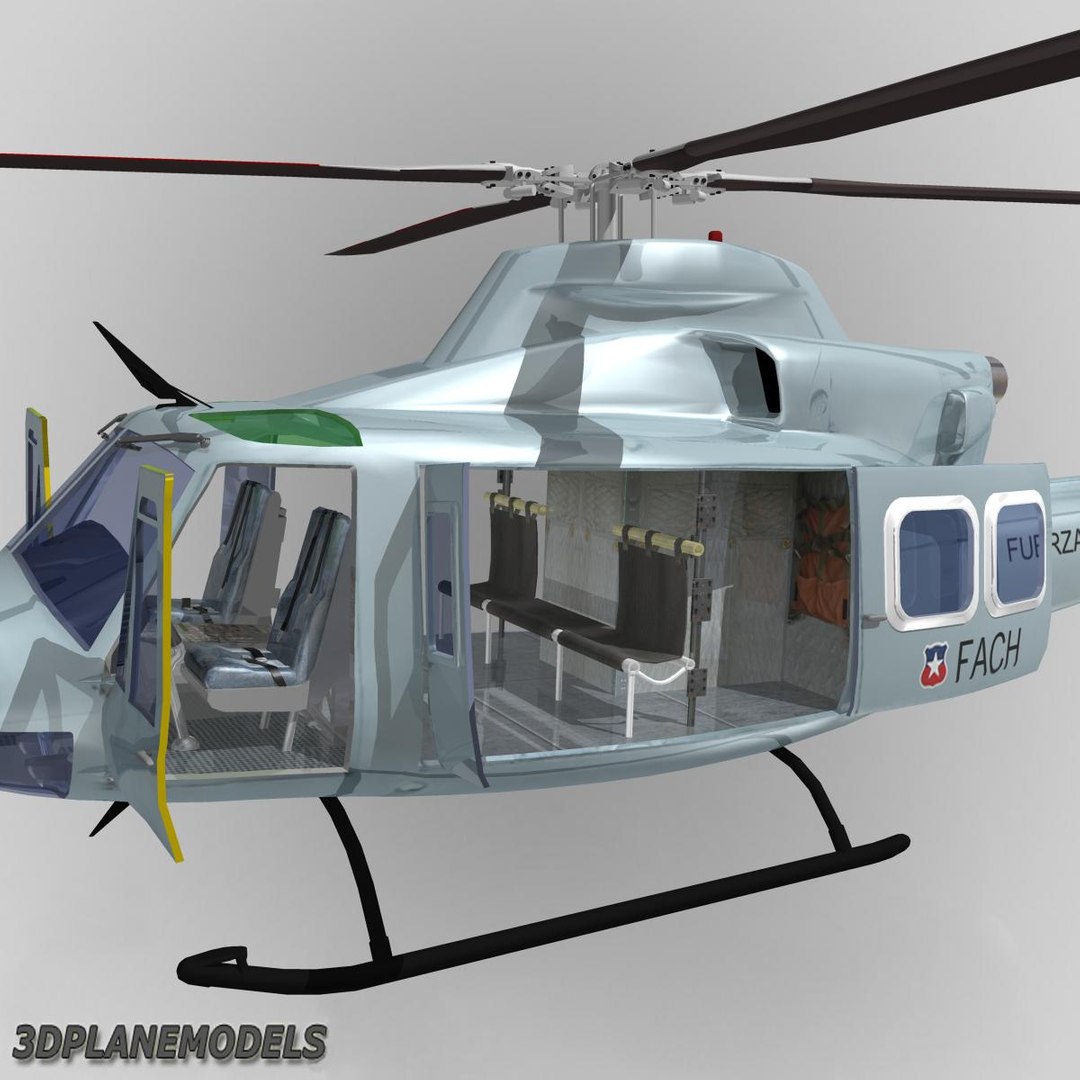 Bell 412 Helicopter Animation 3d Max