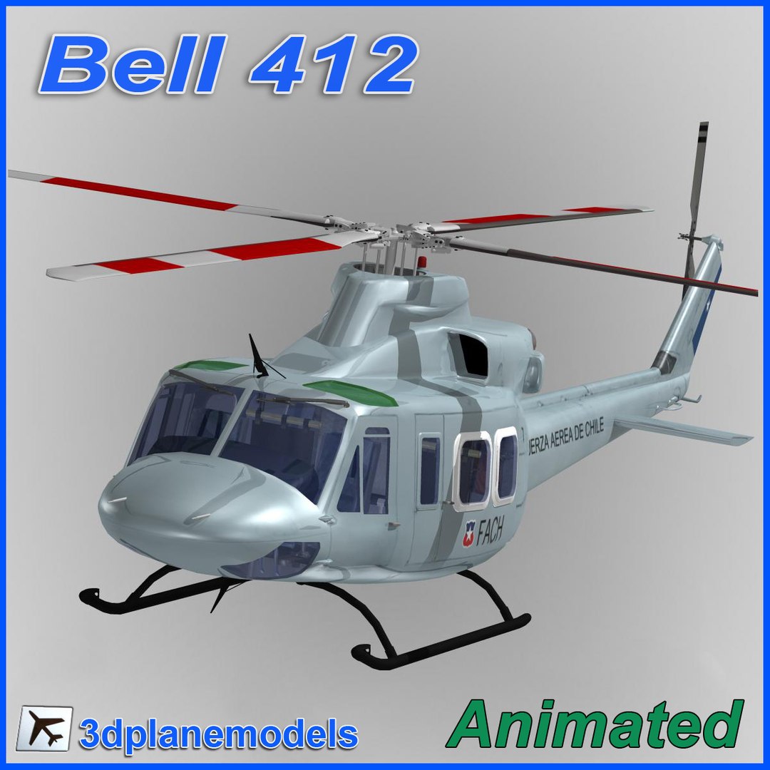 Bell 412 Helicopter Animation 3d Max
