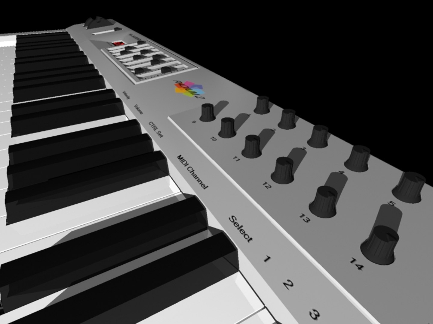3d model midi keyboard