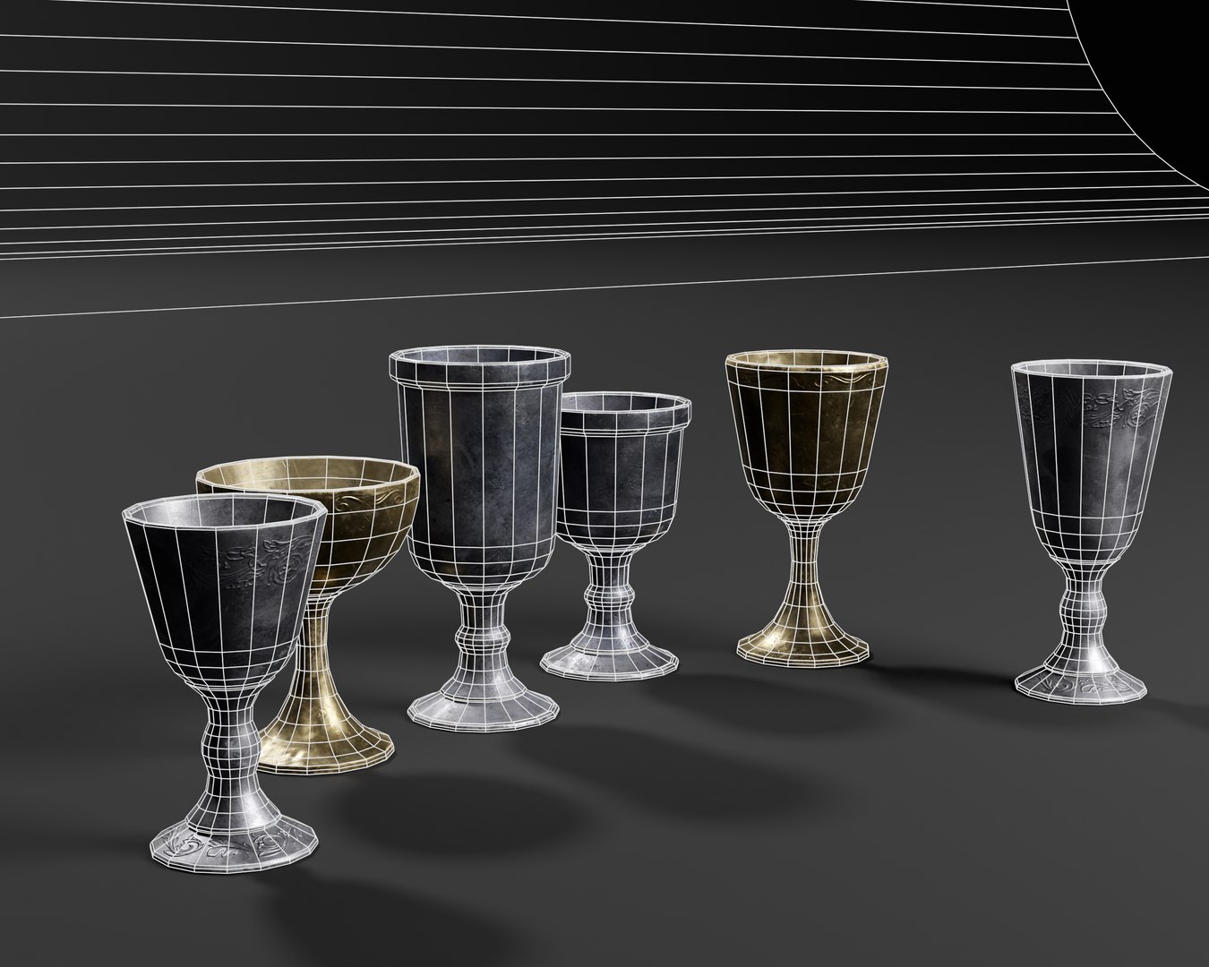 Medieval Pewter Goblets 3D Model - TurboSquid 2355737