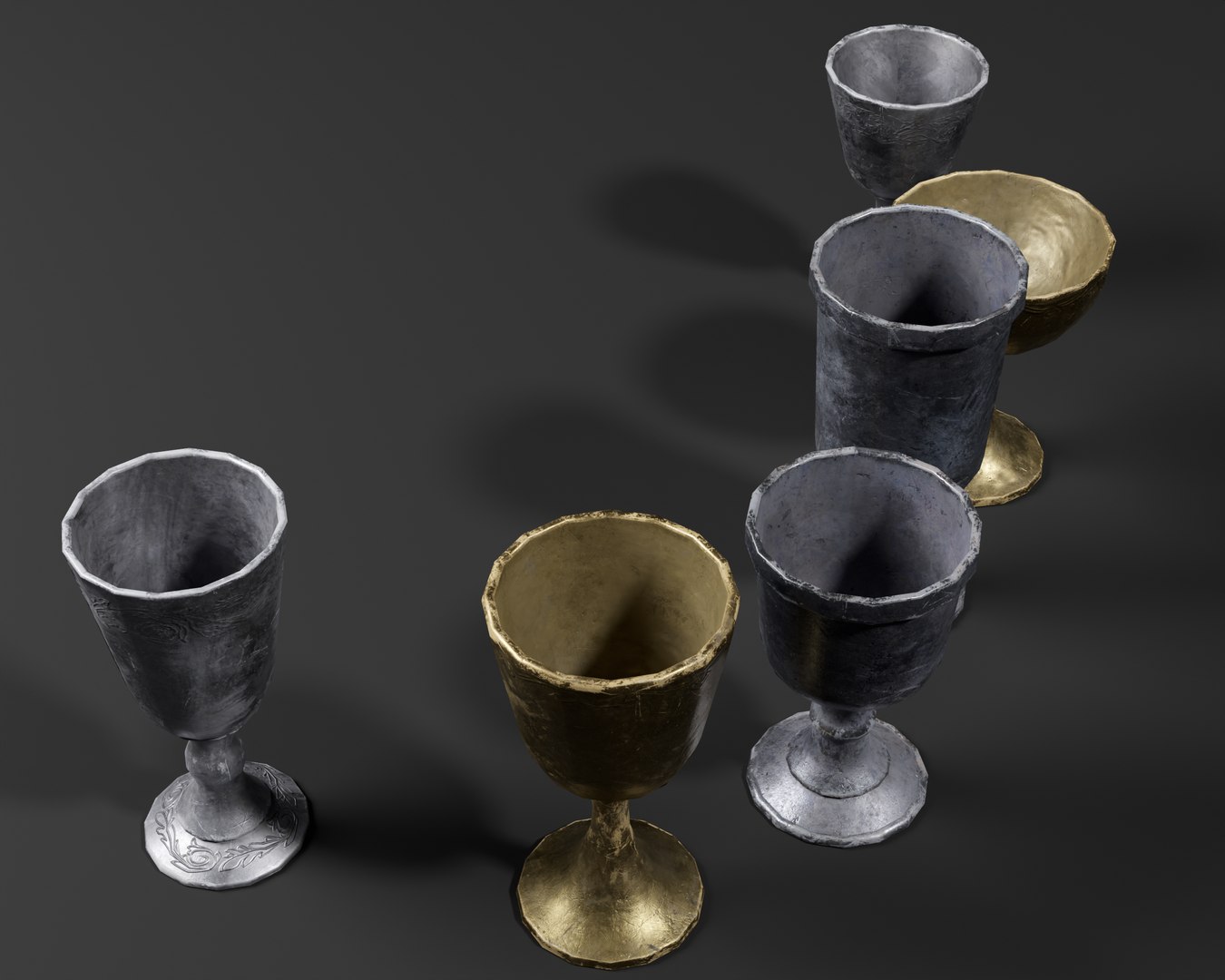 Medieval Pewter Goblets 3D Model - TurboSquid 2355737