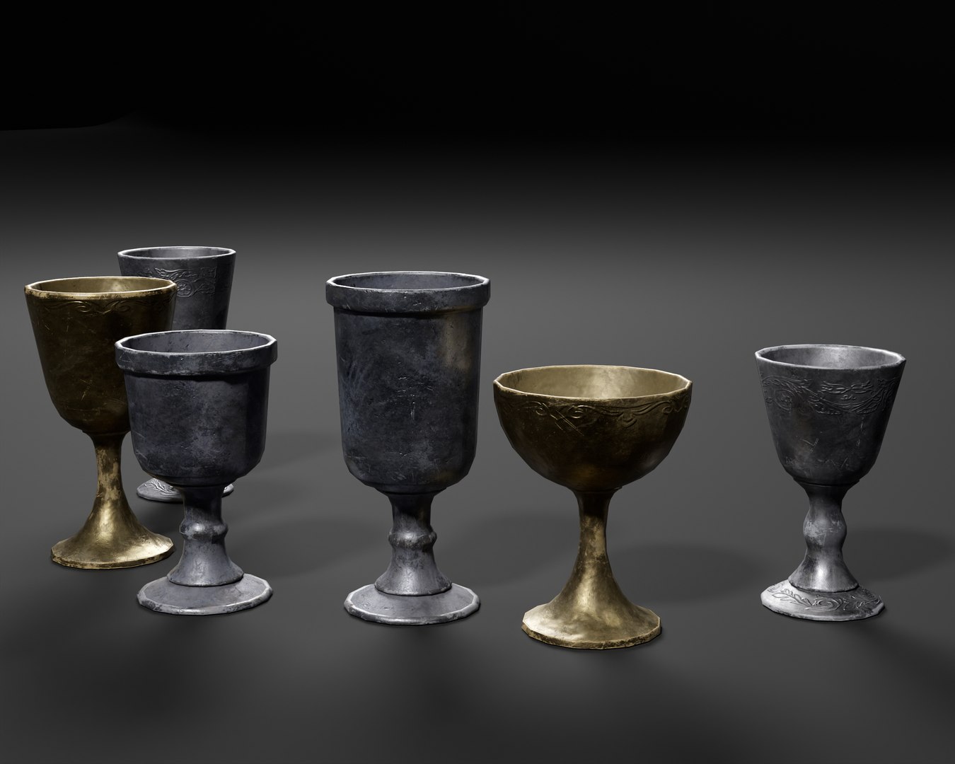 Medieval Pewter Goblets 3D Model - TurboSquid 2355737