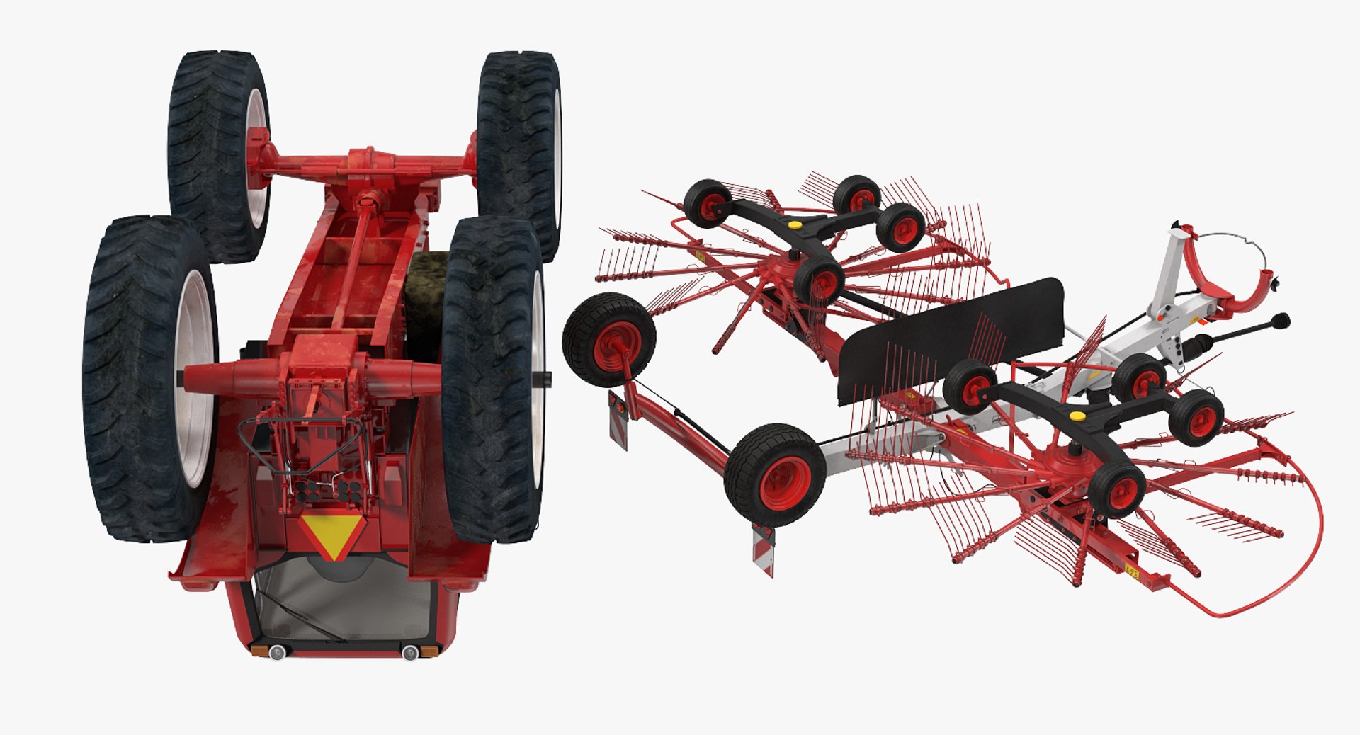 Tractor twin rotary rake 3D model - TurboSquid 1332839
