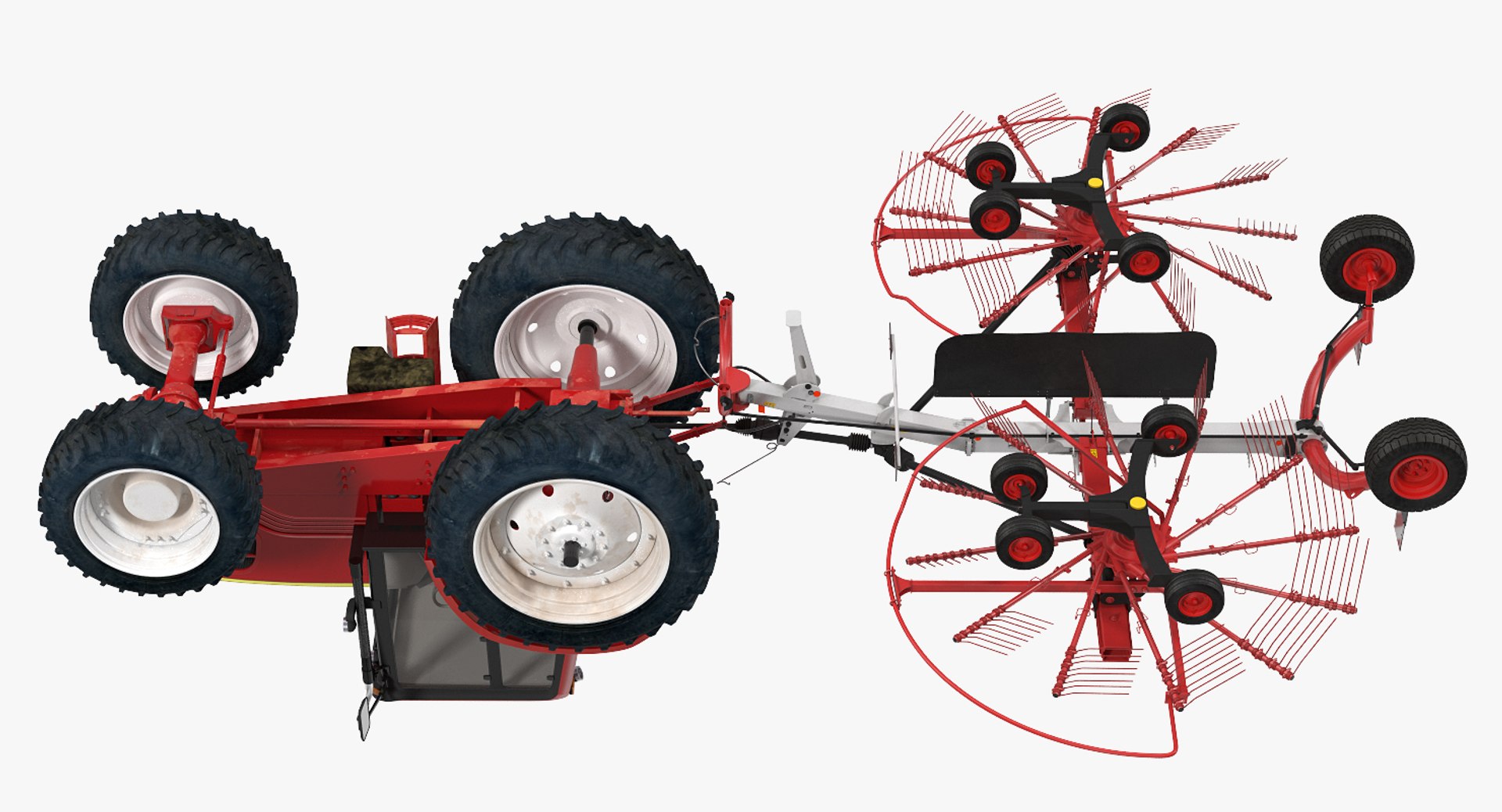 Tractor twin rotary rake 3D model - TurboSquid 1332839