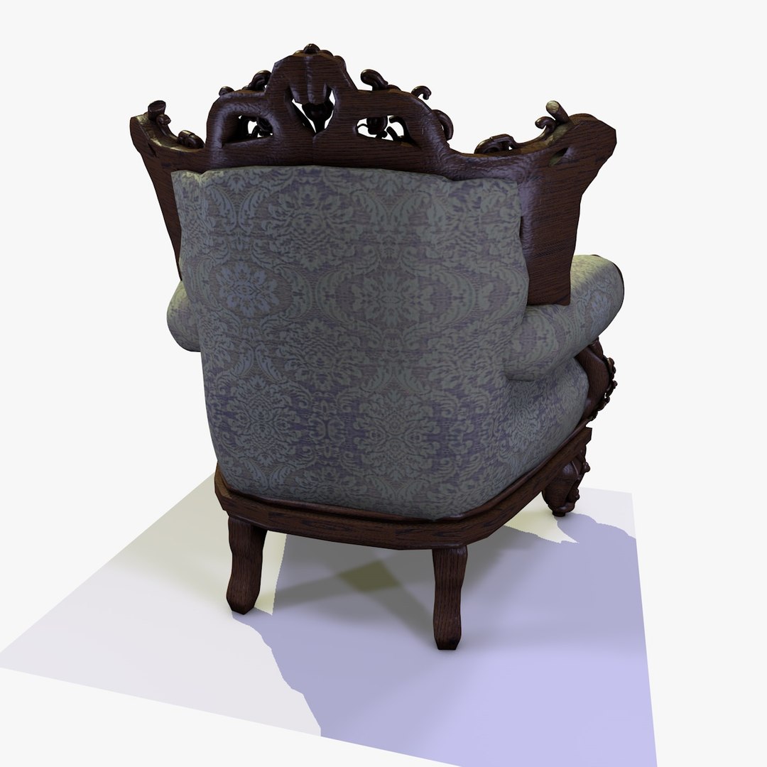 3D baroque wood fabric sofa - TurboSquid 1333972