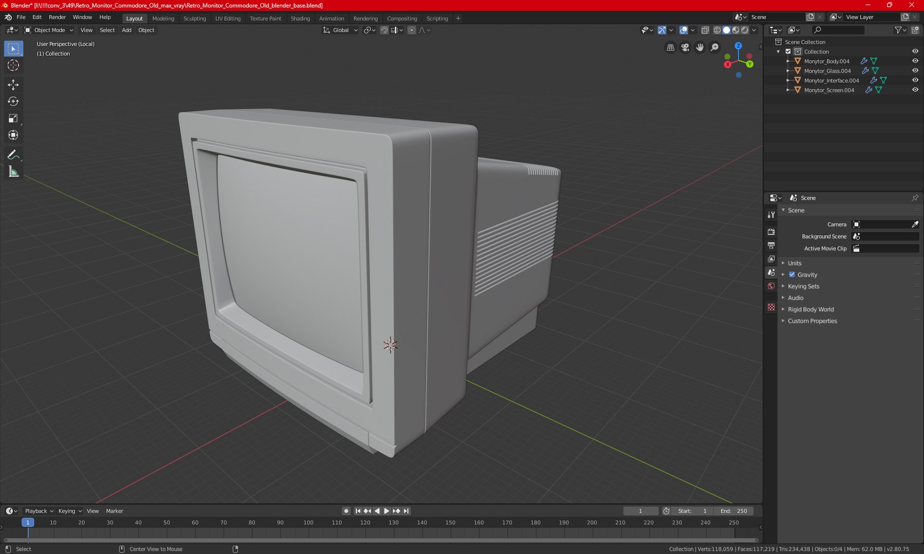 Retro Monitor Commodore Old 3D Model - TurboSquid 2062320