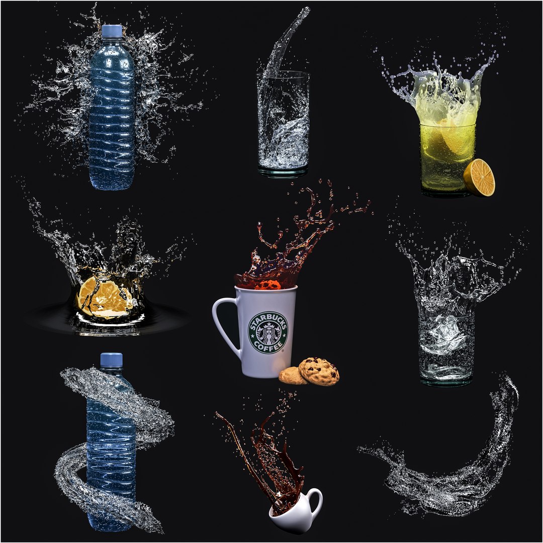 9 Water Splashes Collection 3D model - TurboSquid 2022859