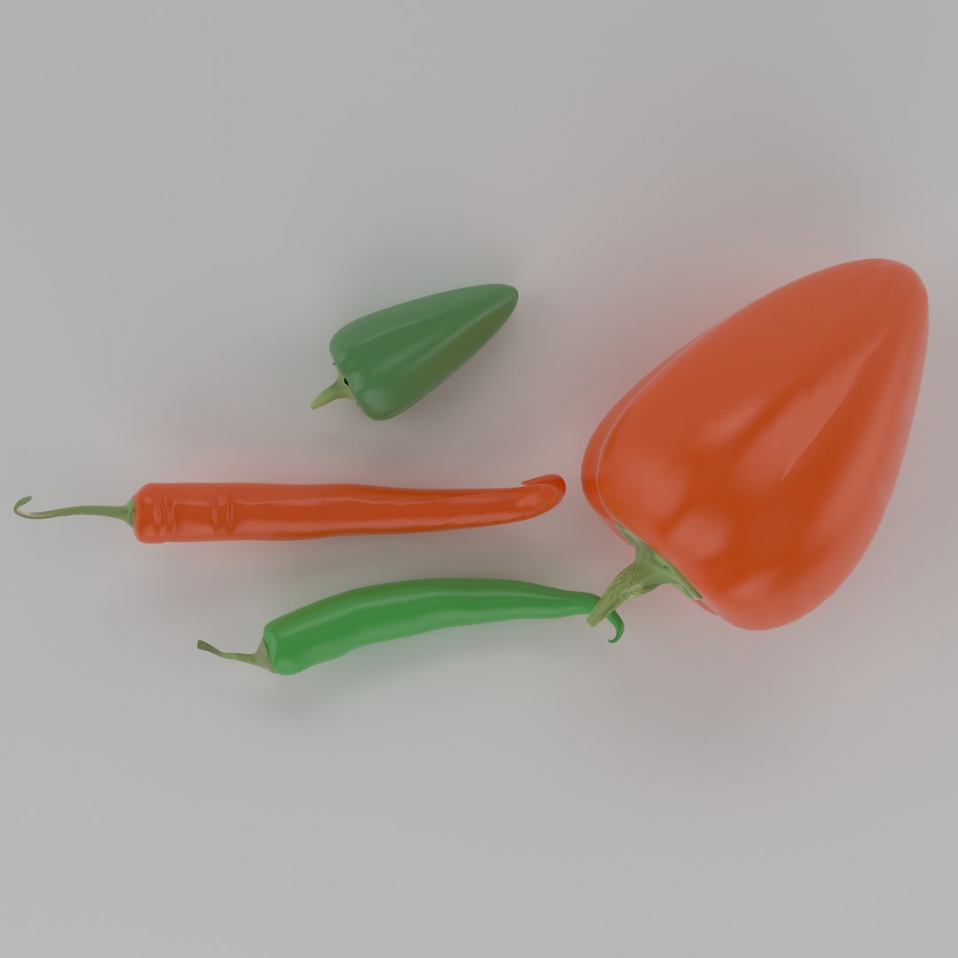 realistic peppers 3d model