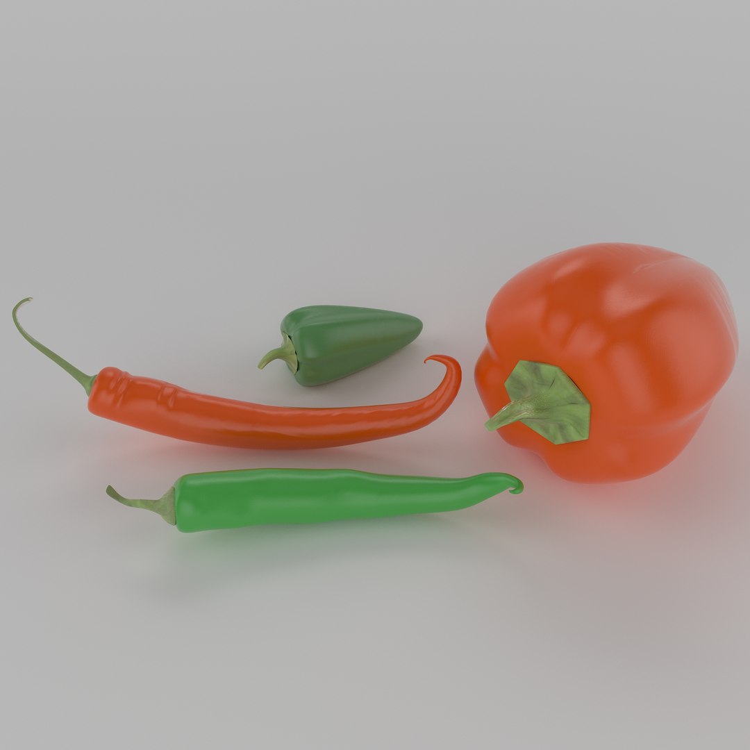realistic peppers 3d model