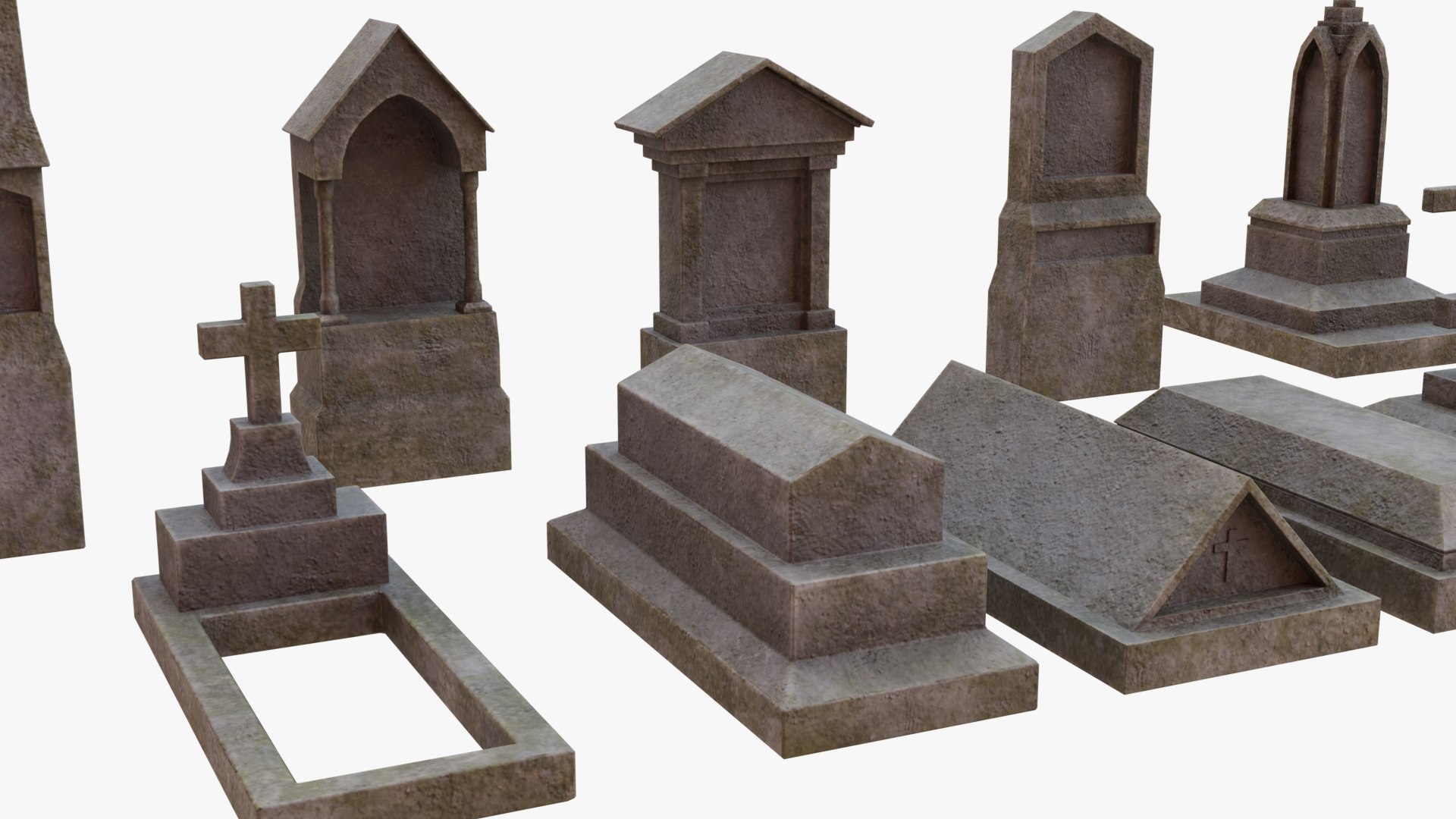 Cemetery Graves 3D Model - TurboSquid 2366923