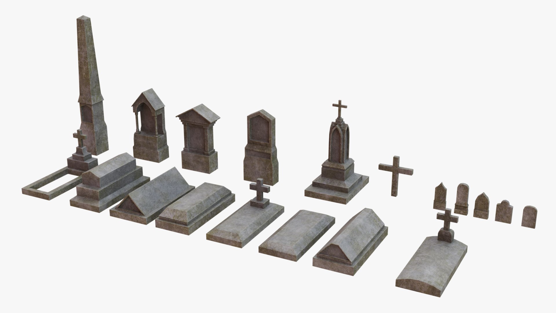Cemetery Graves 3D Model - TurboSquid 2366923