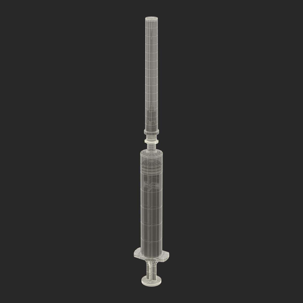 3d disposable syringe 2ml set model