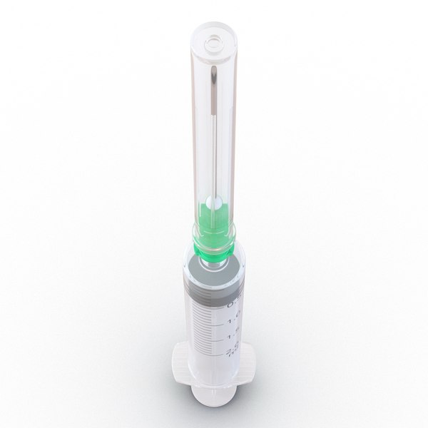 3d disposable syringe 2ml set model