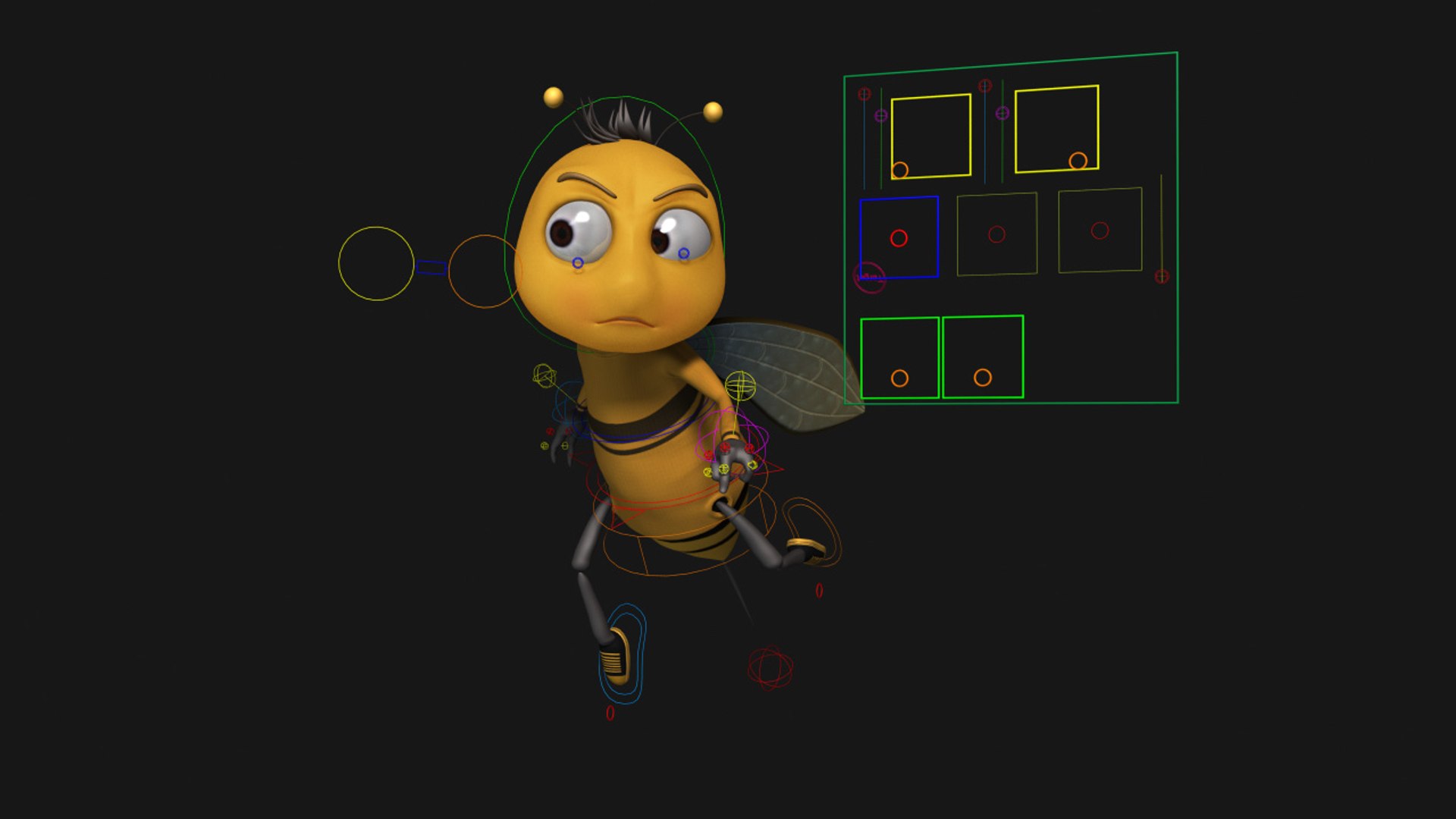 Cartoon Bee Rigged Model - TurboSquid 1313185