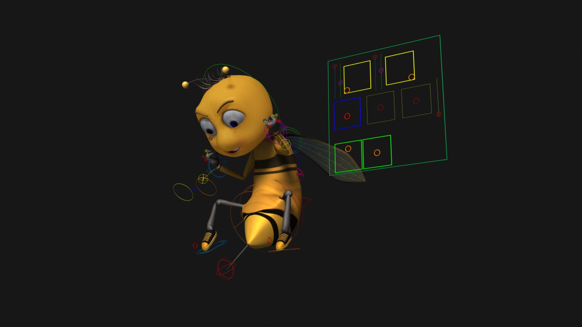 Cartoon Bee Rigged Model - TurboSquid 1313185