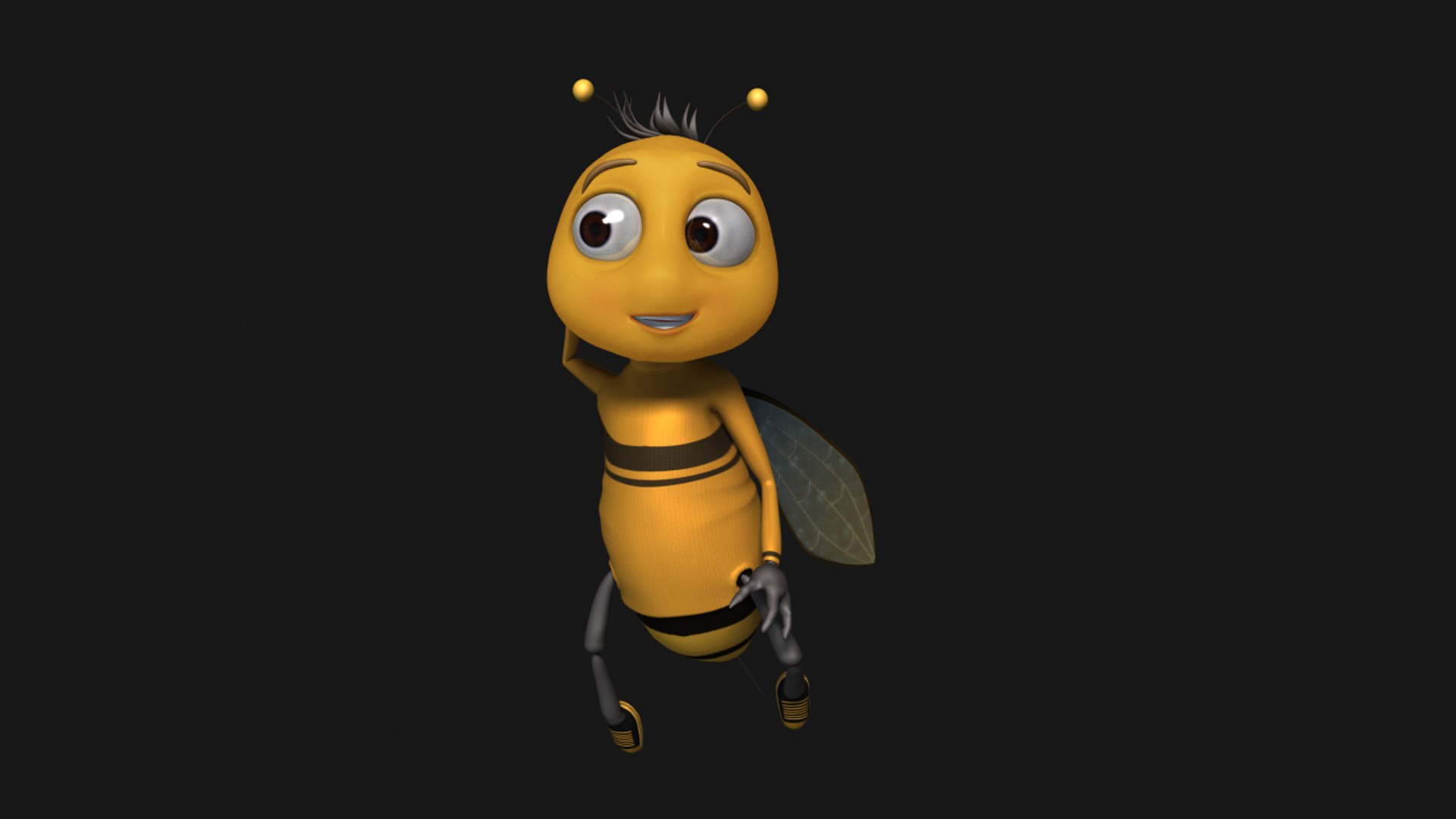 Cartoon Bee Rigged Model - TurboSquid 1313185
