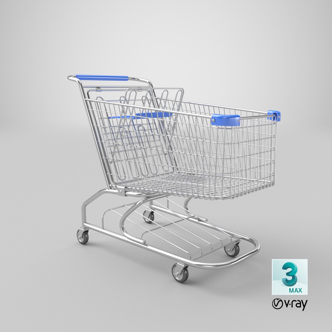 3D Detailed Metal Shopping Cart - TurboSquid 1999685