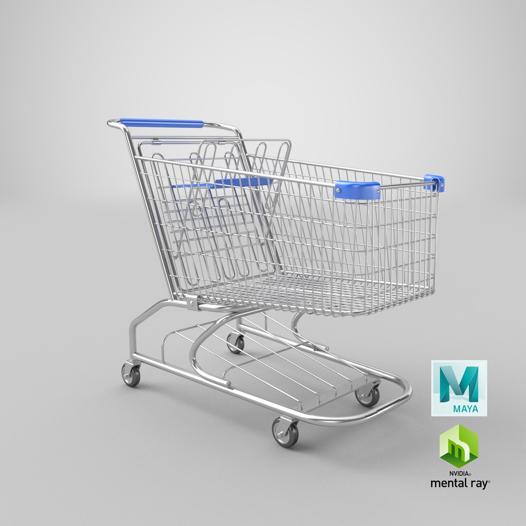 3D Detailed Metal Shopping Cart - TurboSquid 1999685