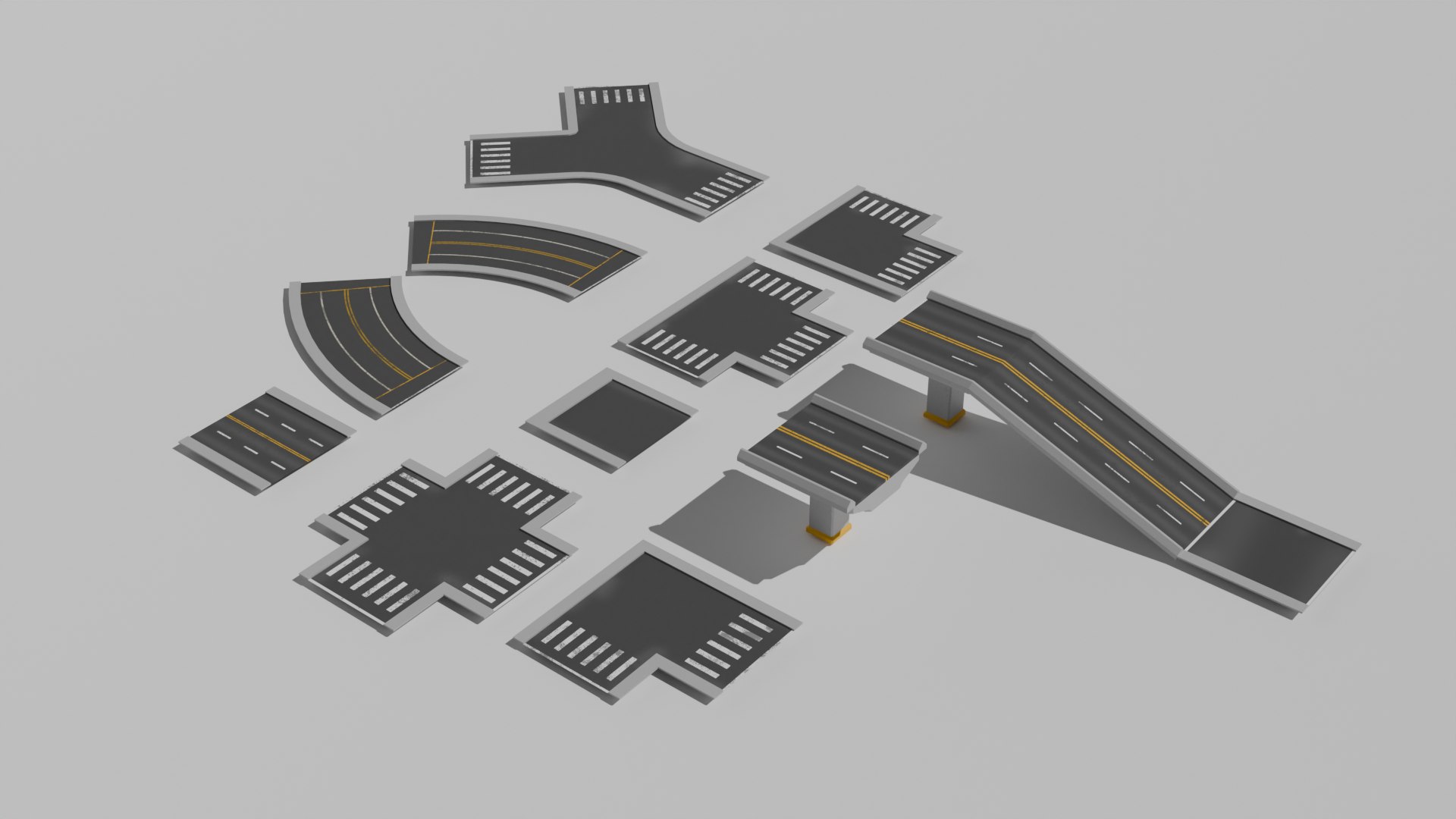 3D Modular Road System - TurboSquid 2321781