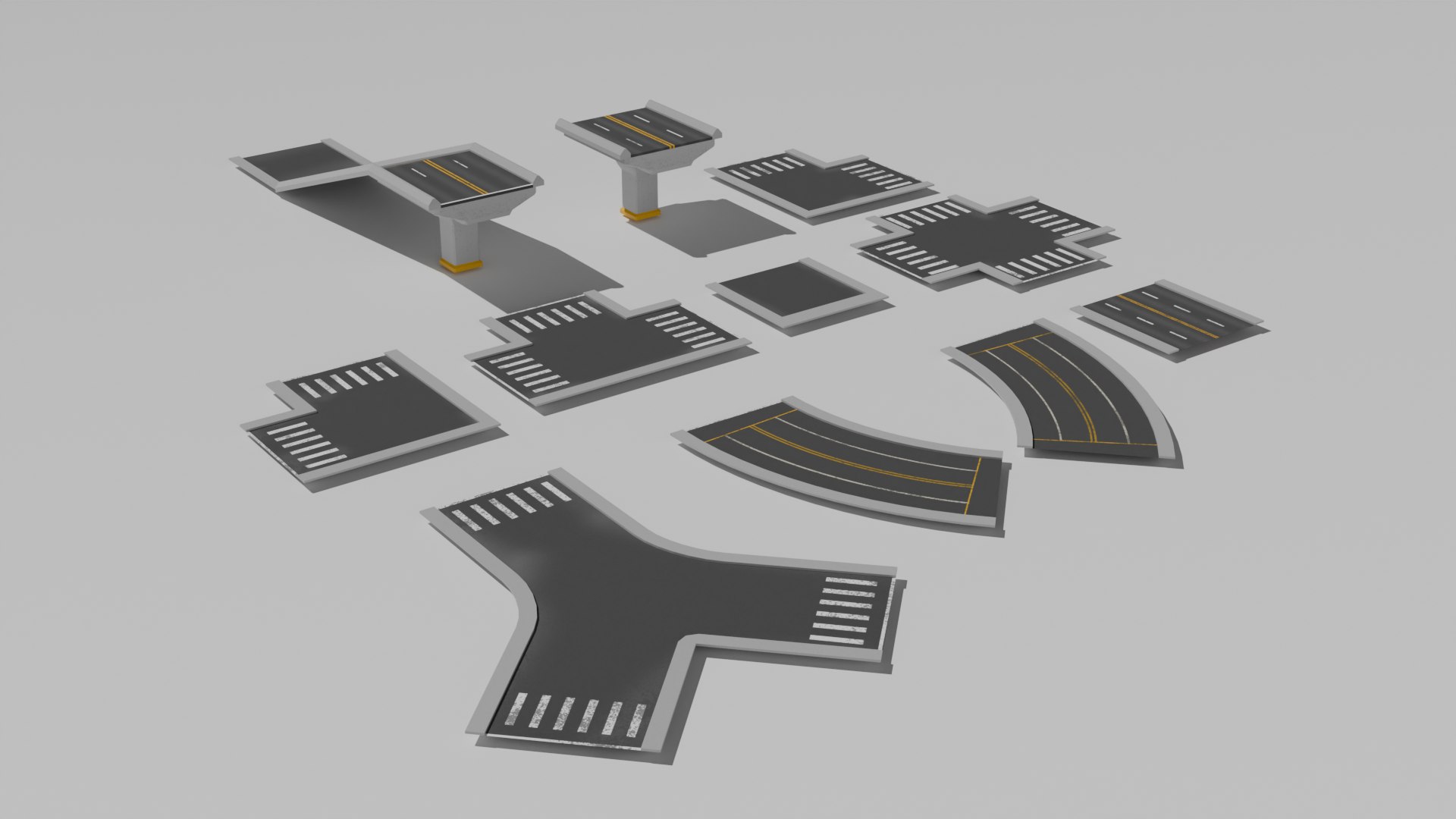3D Modular Road System - TurboSquid 2321781