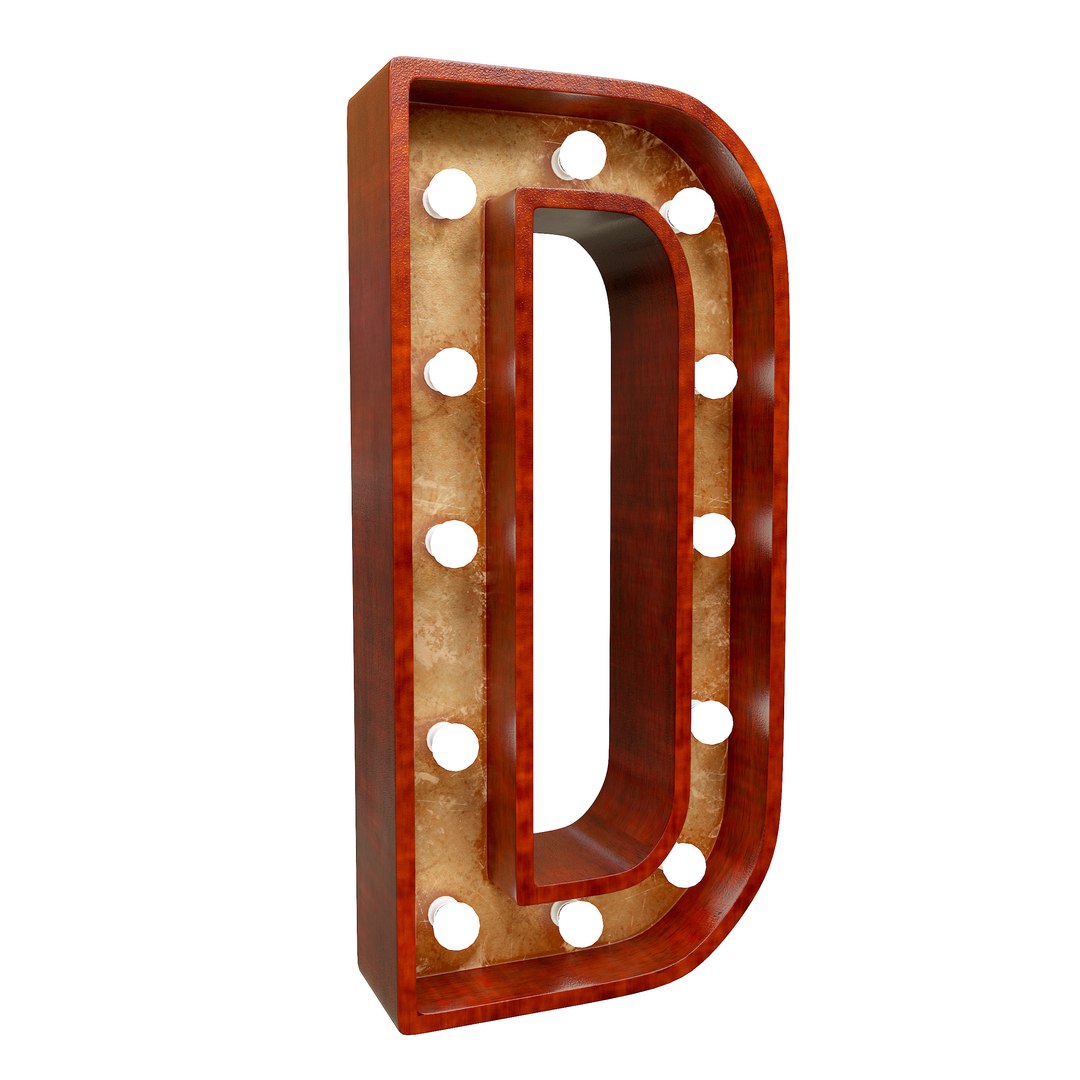3D Marquee Letter D Led Wooden Glow Sign Model - TurboSquid 1974368