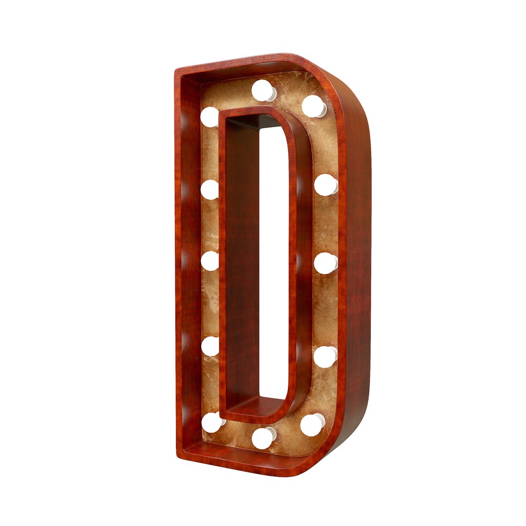 3D Marquee Letter D Led Wooden Glow Sign Model - TurboSquid 1974368
