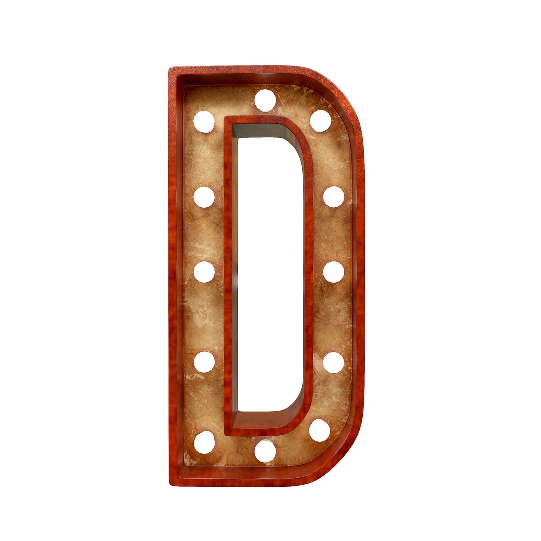 3D Marquee Letter D Led Wooden Glow Sign Model - TurboSquid 1974368