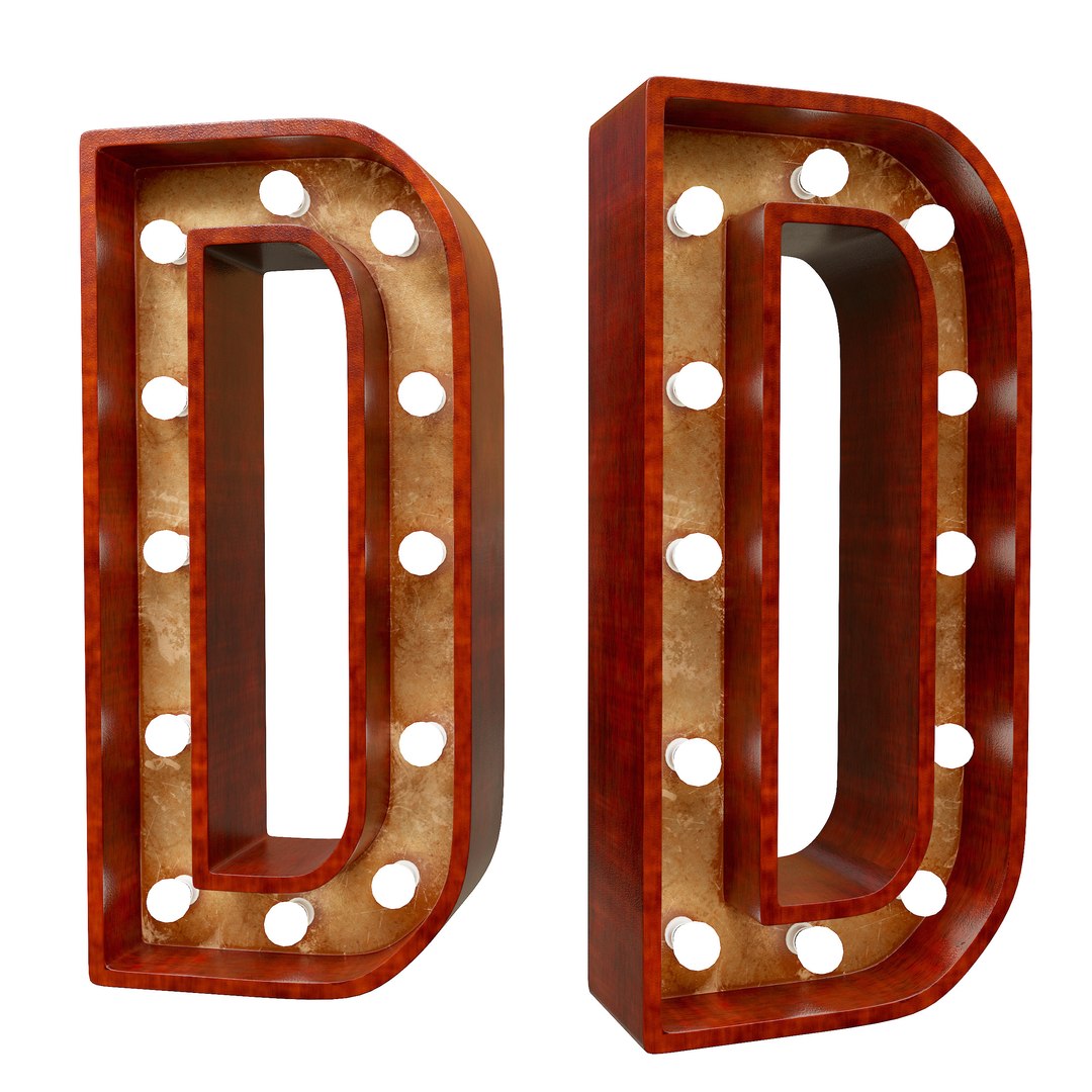 3D Marquee Letter D Led Wooden Glow Sign Model - TurboSquid 1974368