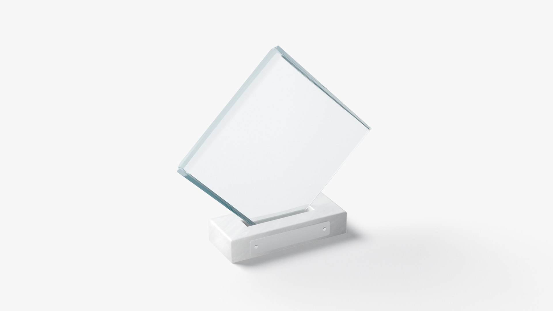 Rhombus Glass Award Trophy - Crystal Plaque Trophies 3D Model ...