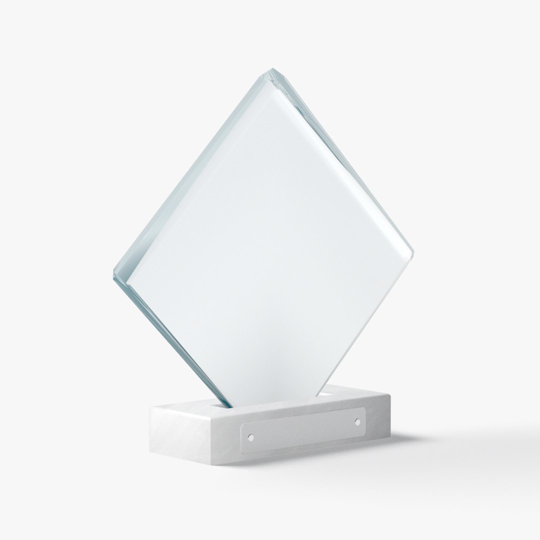 Rhombus Glass Award Trophy - crystal plaque trophies 3D model ...