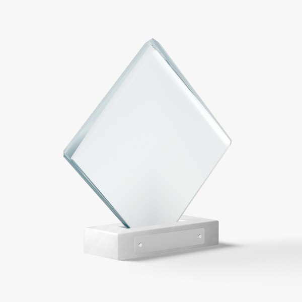 Rhombus Glass Award Trophy - crystal plaque trophies 3D model ...