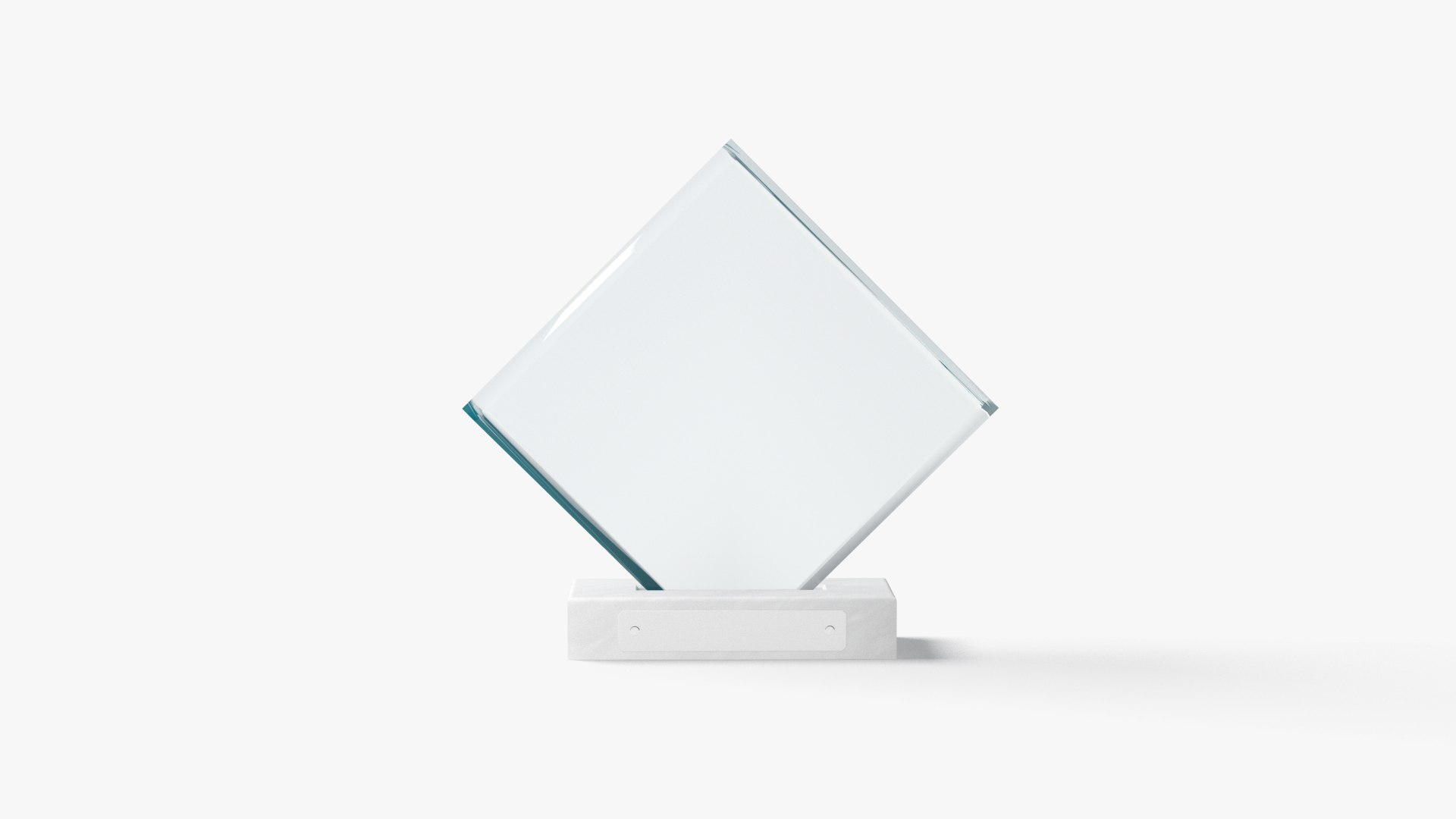 Rhombus Glass Award Trophy - Crystal Plaque Trophies 3D Model ...
